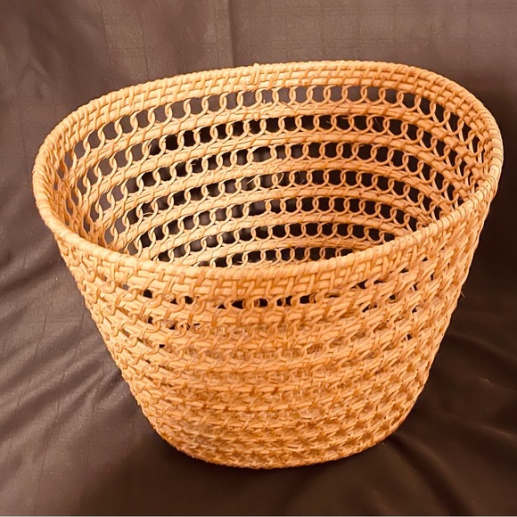 Bath | Vintage Natural Rattan Wickertrashcan Wastebasket | Poshmark